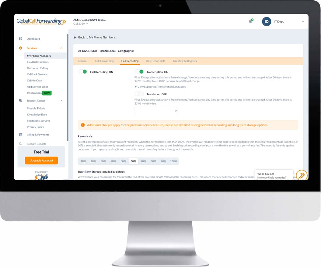 Call Transcription - United World Telecom